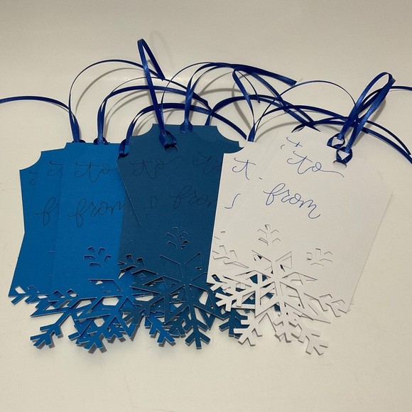 Handmade | Holiday | Christmas Winter Gift Tags Snowflake Cut Out ...